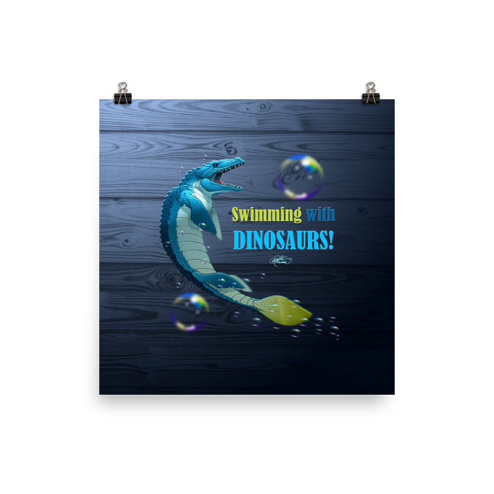 Mosasaurus Poster – Clean Blue Slate